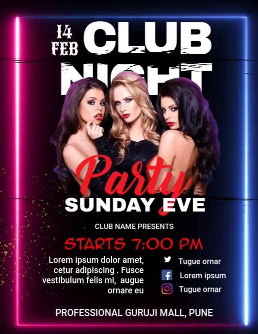 CLUB NIGHT Template | PosterMyWall
