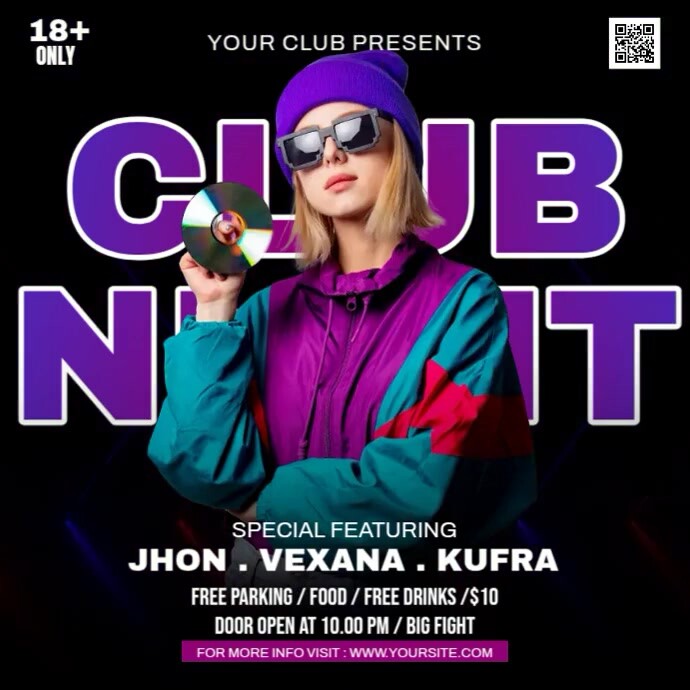Club Night Party Ads Template | PosterMyWall