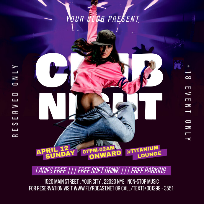 Club Night Party Ads Template | PosterMyWall