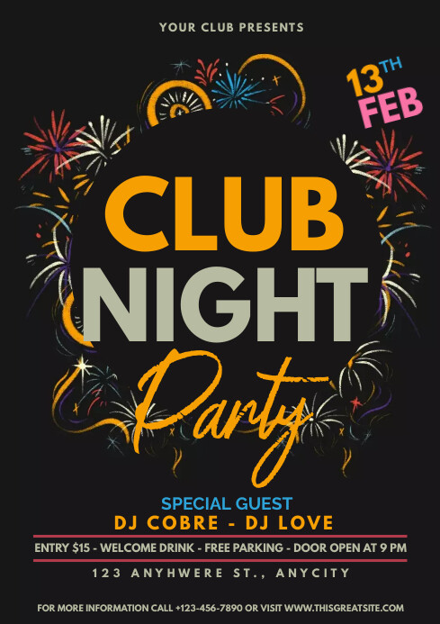 Club Night Party Design Template | PosterMyWall