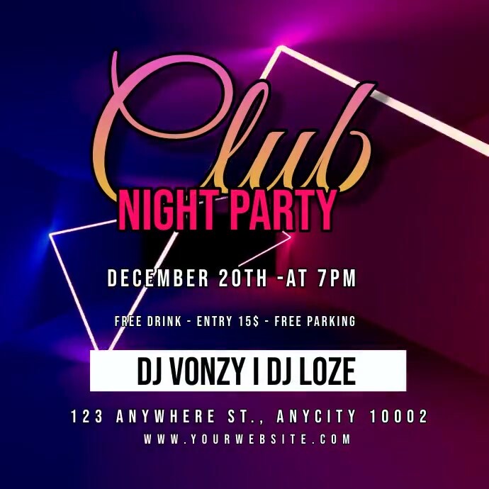 Club Night Party Template | PosterMyWall