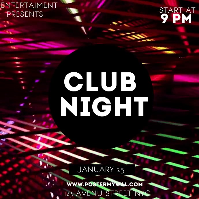 CLUB NIGHT PARTY INSTAGRAM POST Template | PosterMyWall