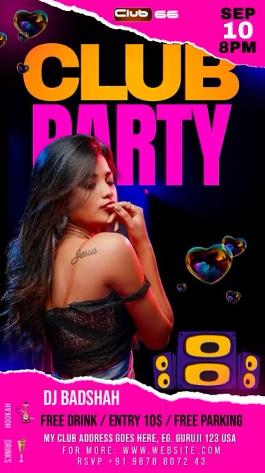 club night Party Social Media Ads Template | PosterMyWall