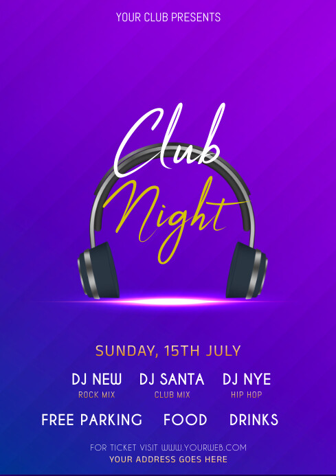 CLUB NIGHT PARTY TEMPLATE | PosterMyWall