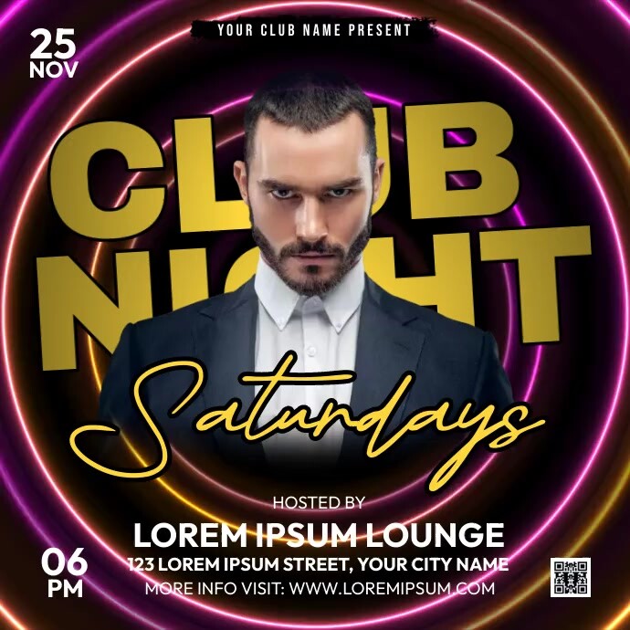 Club Night Saturday Template | PosterMyWall