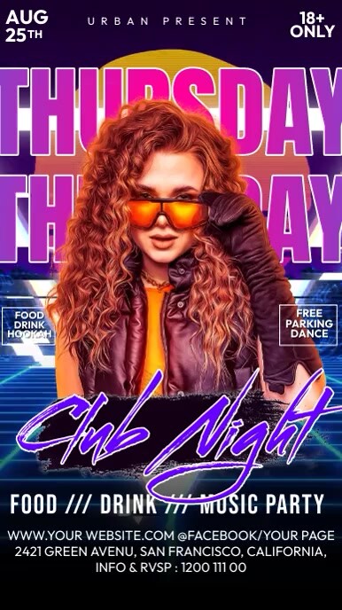 Plantilla de Club Night Thursday | PosterMyWall