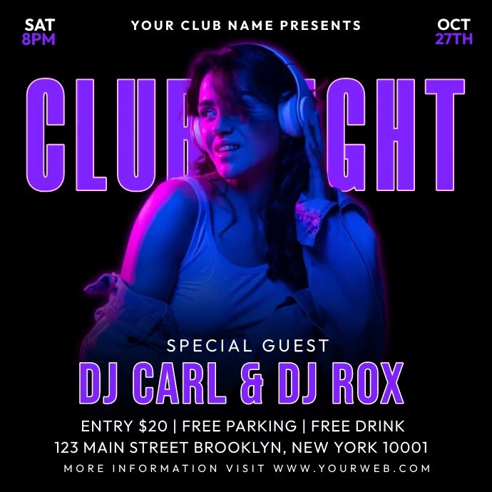 Club Night Video Ads Template | PosterMyWall