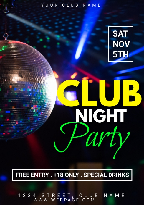 Pesta Klub, Brosur Templat Bar | PosterMyWall
