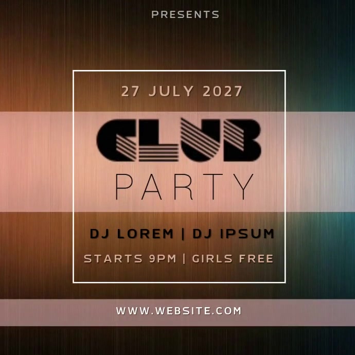 CLUB PARTY AD SOCIAL MEDIA TEMPLATE | PosterMyWall