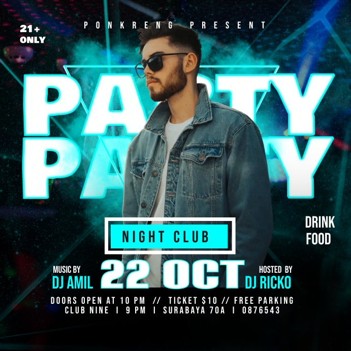 Club Party Ads Template | PosterMyWall