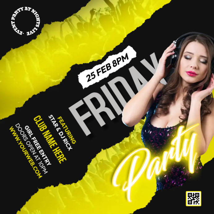 Modèle Annonces de Fête de Club | PosterMyWall