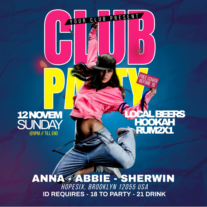 Club Party Ads Template | PosterMyWall