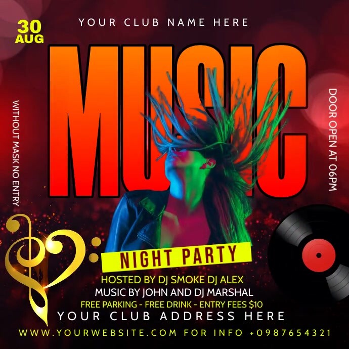 club party digital Template | PosterMyWall