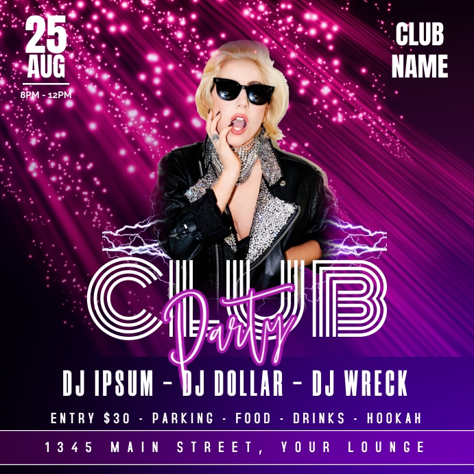 club party event flyer Template | PosterMyWall