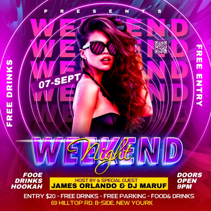 Club party flyer social media post template | PosterMyWall