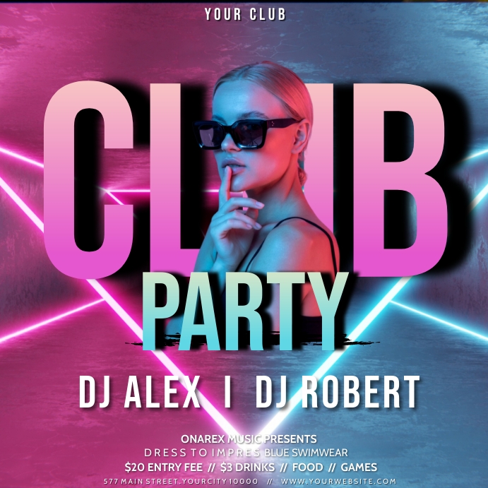 Copy of Club Party Invitational Design Template | PosterMyWall