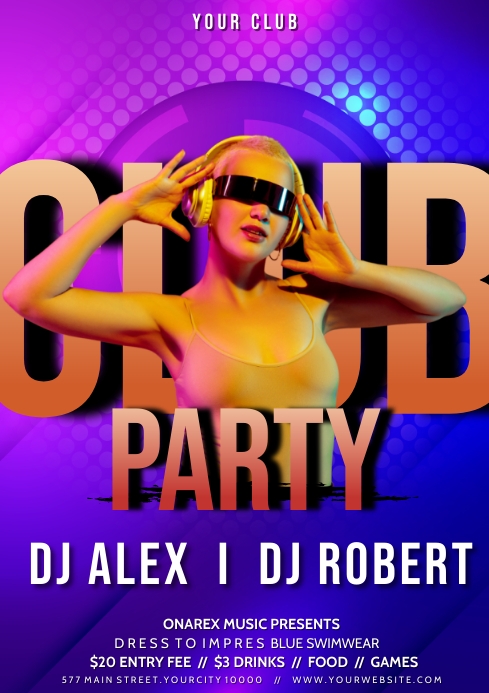 Club Party Invitational Design Template | PosterMyWall