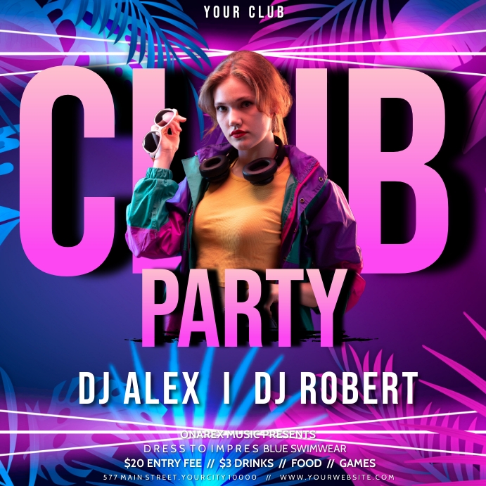 Club Party Invitational Design Template | PosterMyWall