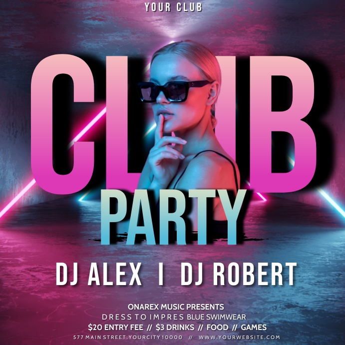 Club Party Invitational Design Template | PosterMyWall