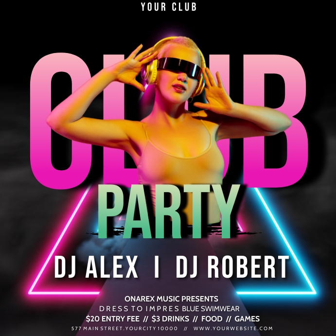 Copy of Club Party Invitational Design Template | PosterMyWall