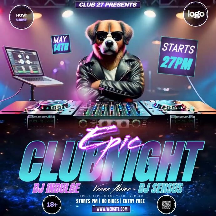 Club party night ad template | PosterMyWall