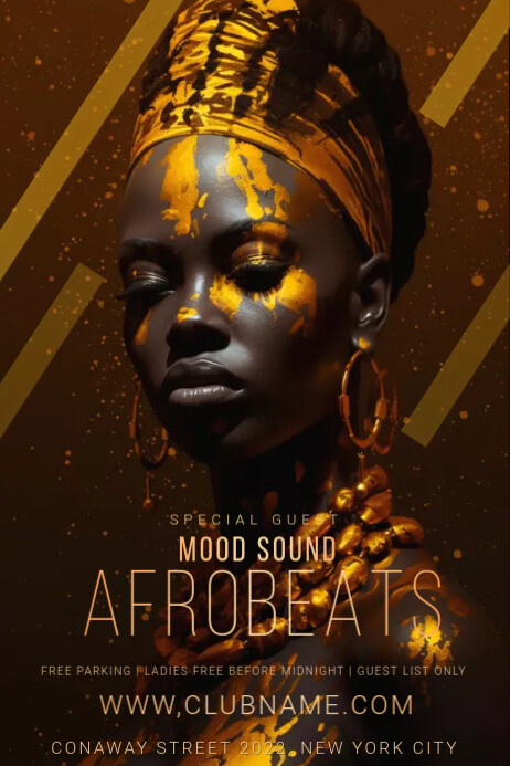 Club Party Night Afrobeats Poster Templat | PosterMyWall