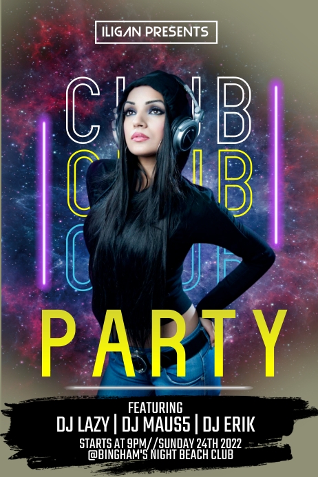 CLUB PARTY POSTER TEMPLATE.C | PosterMyWall