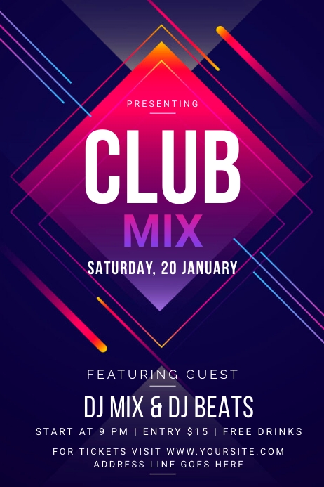 CLUB PARTY TEMPLATE | PosterMyWall