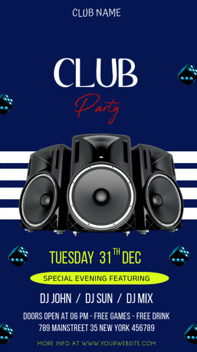 CLUB PARTY TEMPLATE | PosterMyWall