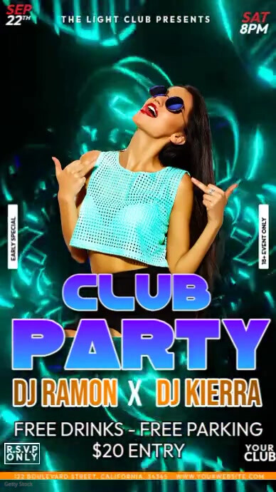 Club Party Video Template | PosterMyWall