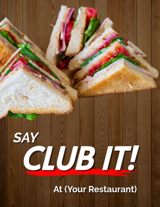 Plantilla de Club Sandwich Flyer | PosterMyWall