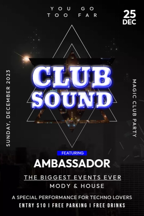Club Sound Party Template | PosterMyWall