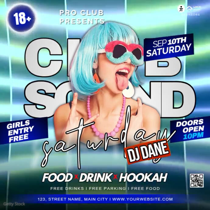 Club Sound Saturday Video Template | PosterMyWall