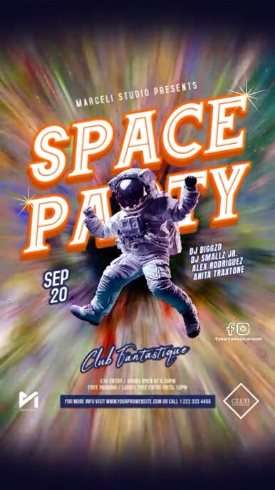 Club Space Party Instagram Story Template | PosterMyWall