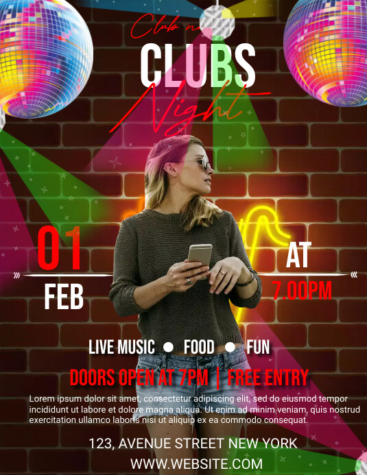 Clun night Template | PosterMyWall