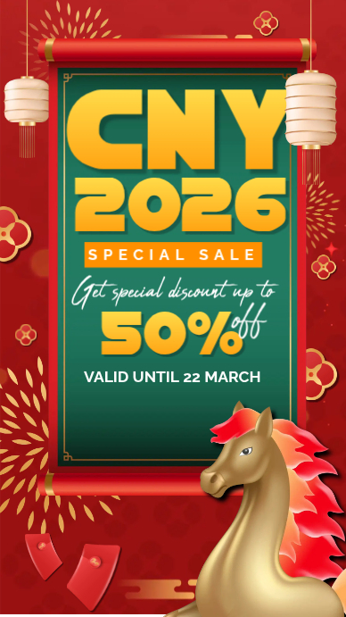 CNY 2026 Special Sale Poster – Chinese New Year Discount Up to 50% ...