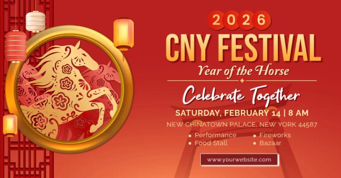 CNY Festival 2026 Poster Template | PosterMyWall