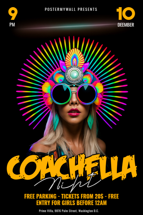 Coachella Night Performance Template | PosterMyWall