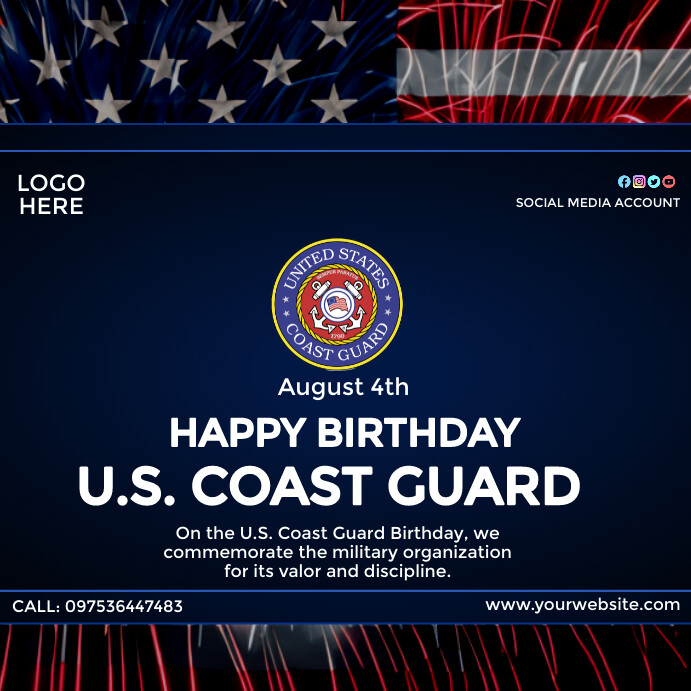 Coast Guard Birthday Template | PosterMyWall