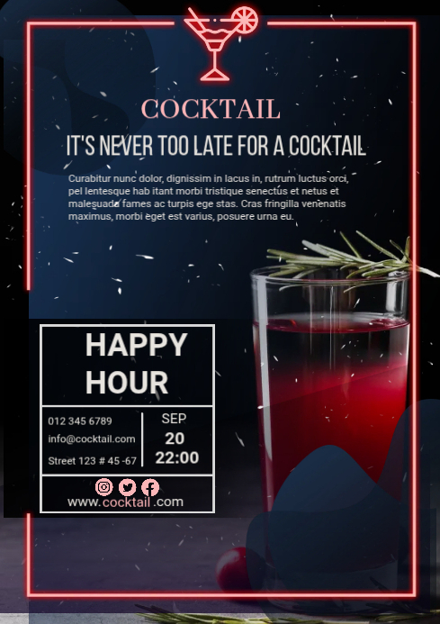 Cocktail ADS Template | PosterMyWall