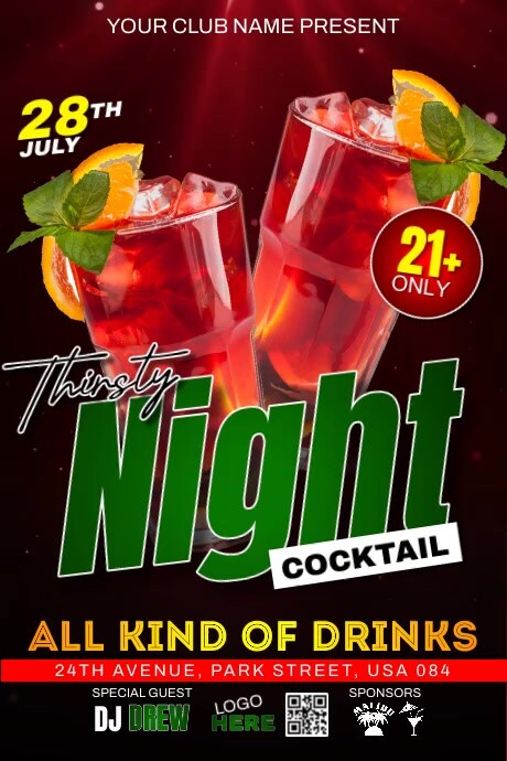 Plantilla de Cocktail Ads | PosterMyWall