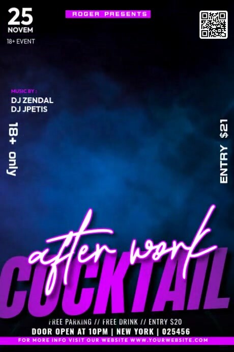 Cocktail After Work Party Template | PosterMyWall