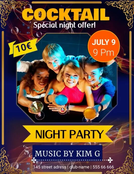 cocktail bar flyer template | PosterMyWall