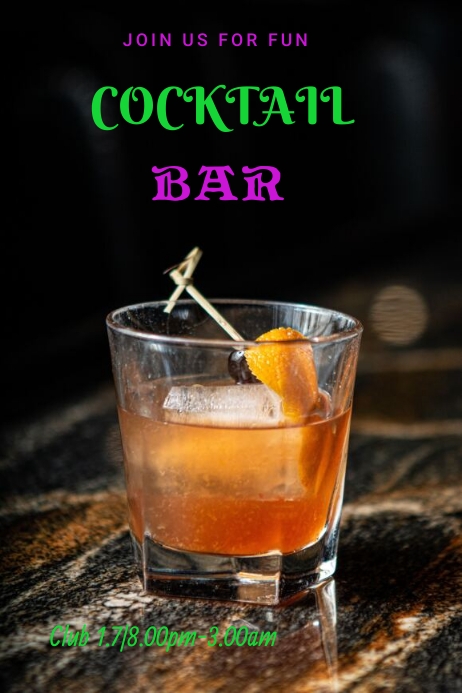 cocktail bar poster Template | PosterMyWall