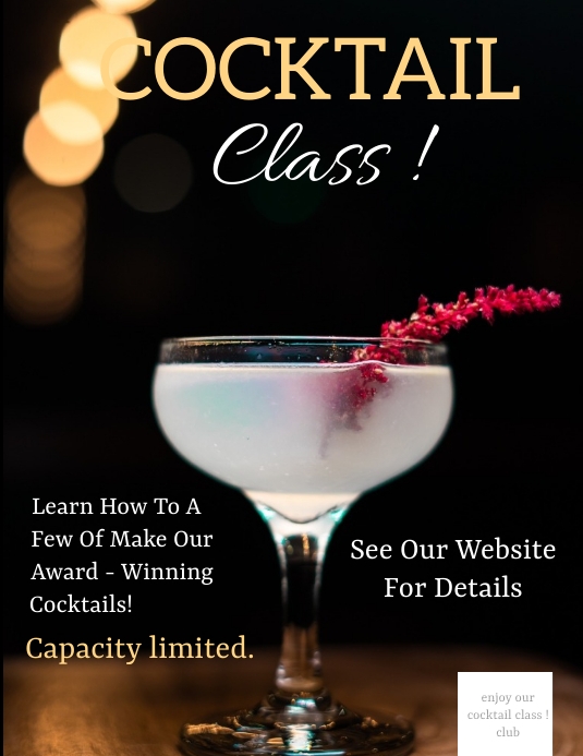 Cocktail class flyer Template | PosterMyWall