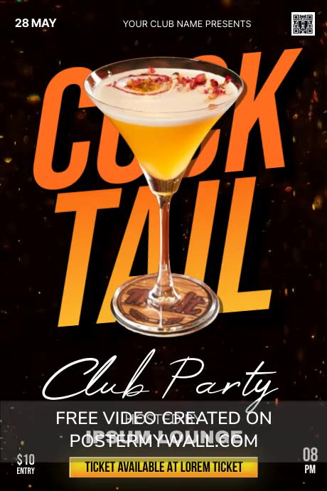 Plantilla de Cocktail Club Party | PosterMyWall