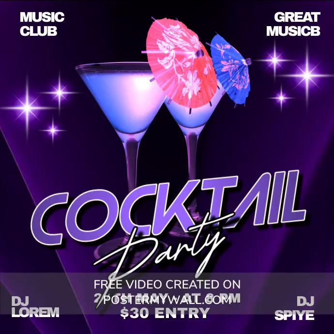 Plantilla de Cocktail Club Party | PosterMyWall