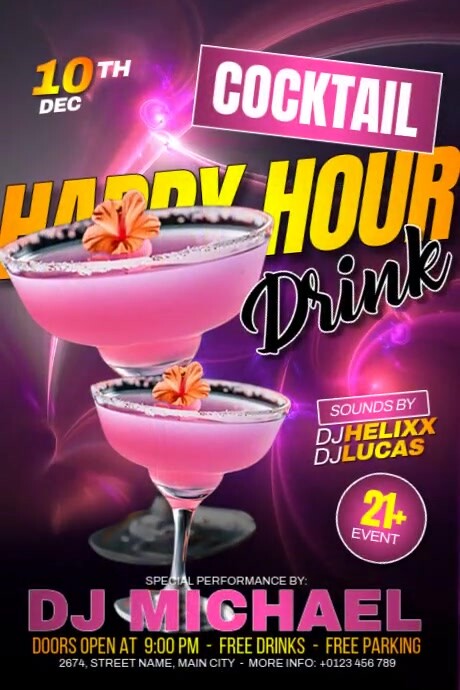 Cocktail Drink Ads Template | PosterMyWall