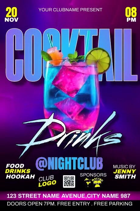 Cocktail Drink Ads Template | PosterMyWall