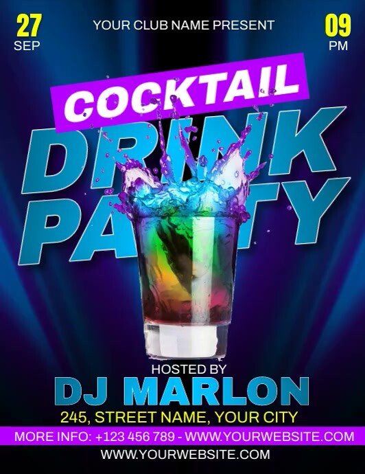 Plantilla de Cocktail Drink Party | PosterMyWall